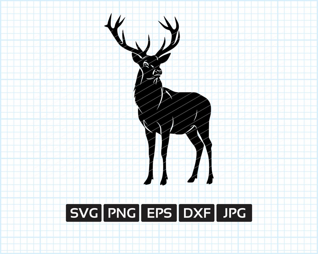 Wildlife Nature Red Deer SVG | Forest Animal Silhouette DXF | Woodland ...