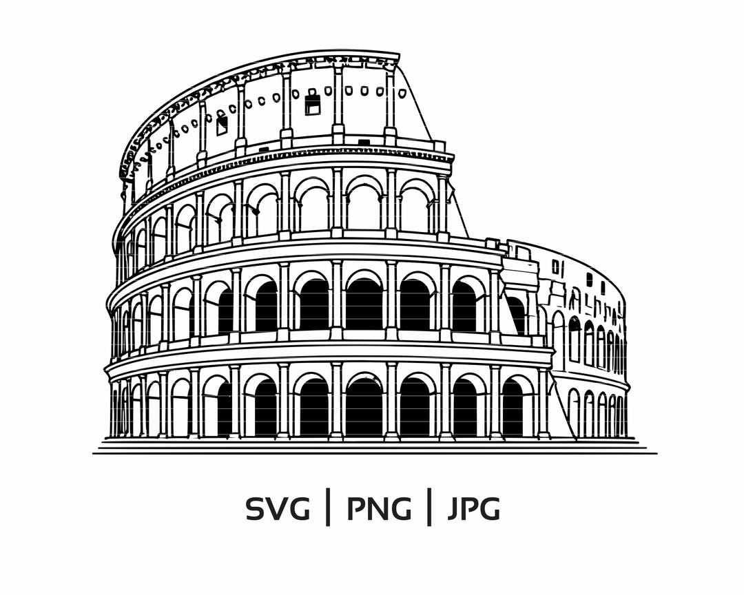 Colosseum SVG Design | Historic Ancient Roman Landmark Vector Graphic ...