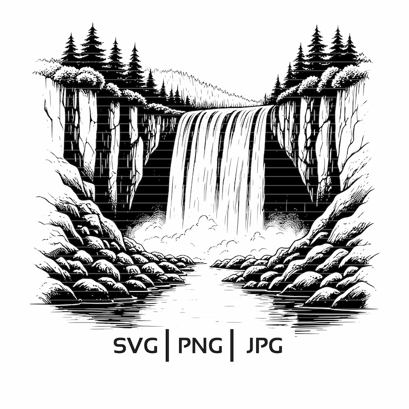 Waterfall Svg - Etsy