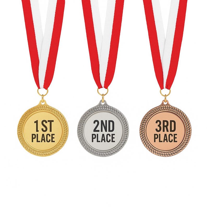 Gold, Silver, Bronze Medal Set – Personalized 1st, 2nd, 3rd Place Awards With Ribbons - Etsy