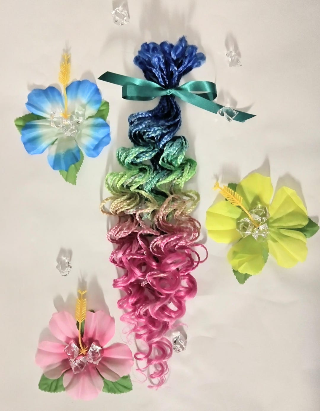 Blue, Lime Green, & Pink Pre-looped Pinch Plait Crochet (9 Bundles) - Etsy