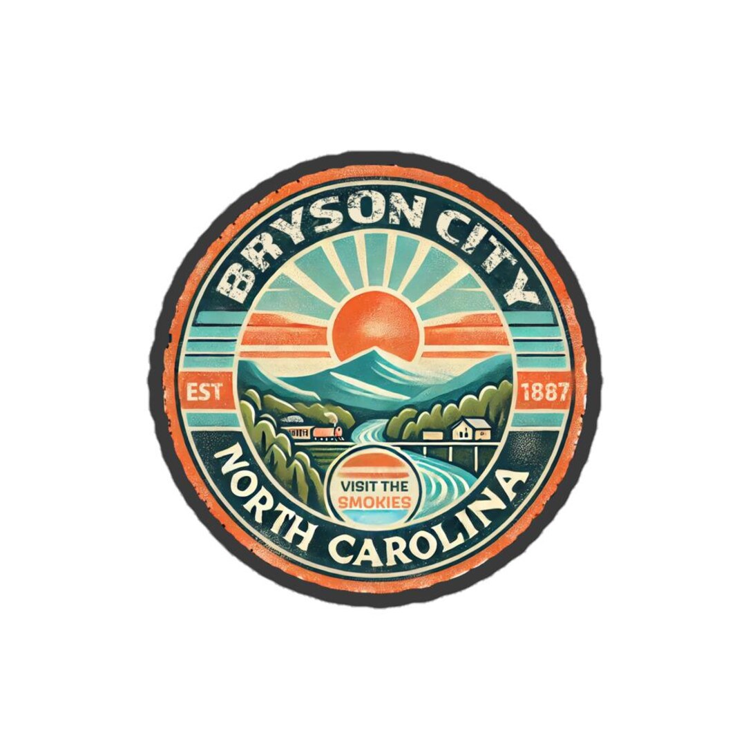 Mountain Lore: VISIT BRYSON CITY Vintage Travel Theme Sticker - Etsy