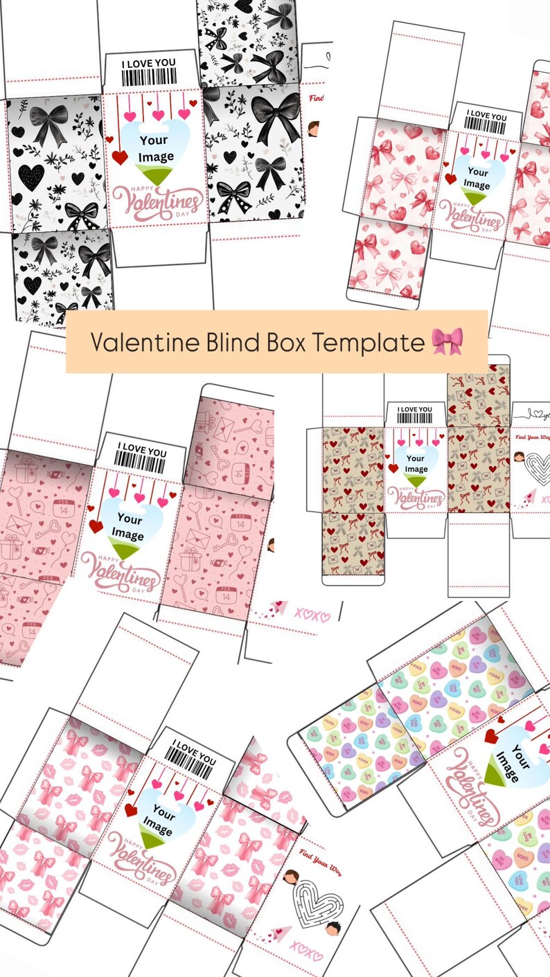 Valentine Blind Box Template Editable - Etsy