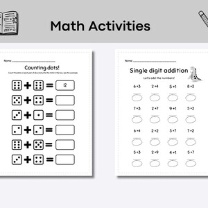 Kindergarten & 1st Grade Math Worksheet - Addition, Subtraction, Count ...