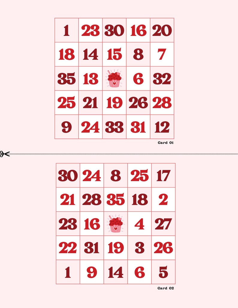 50 Valentine's Day Bingo Cards PDF Download - Printable Bingo Game ...