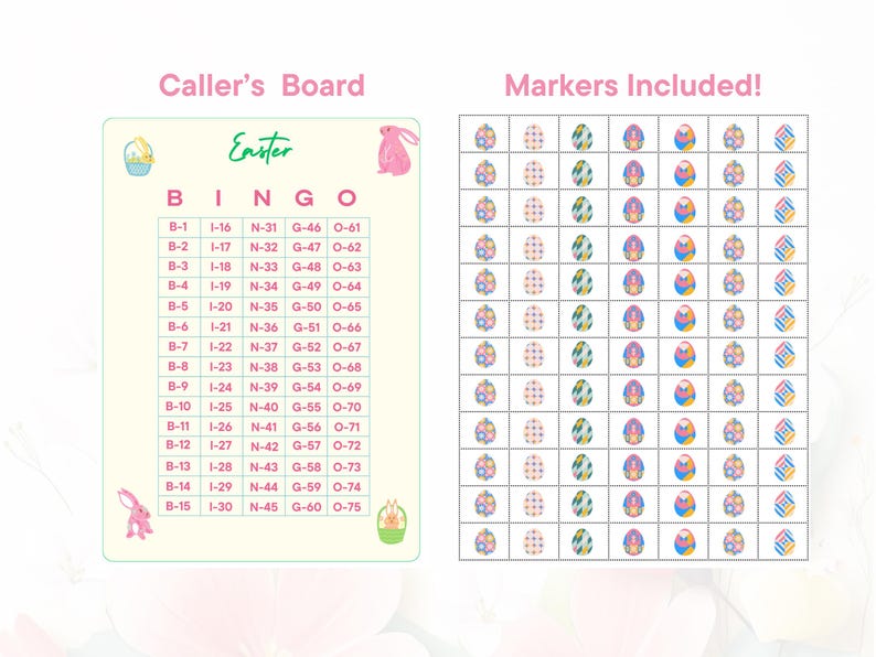 Easter Bingo Game - 100 Printable Cards for Kids, Classroom, Parties ...