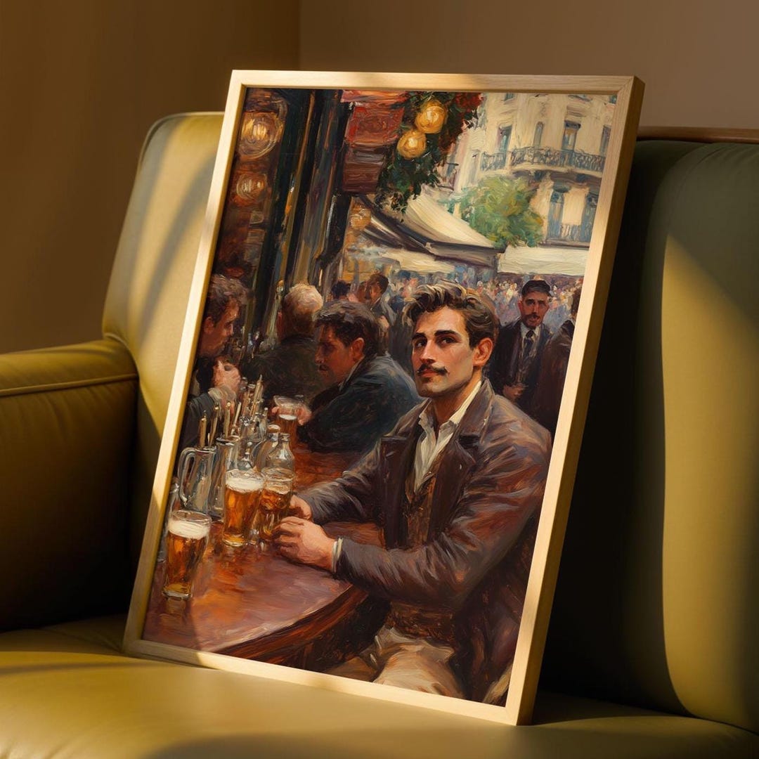French Cafe Art Print: Impressionist Parisian Bistro Scene (digital ...