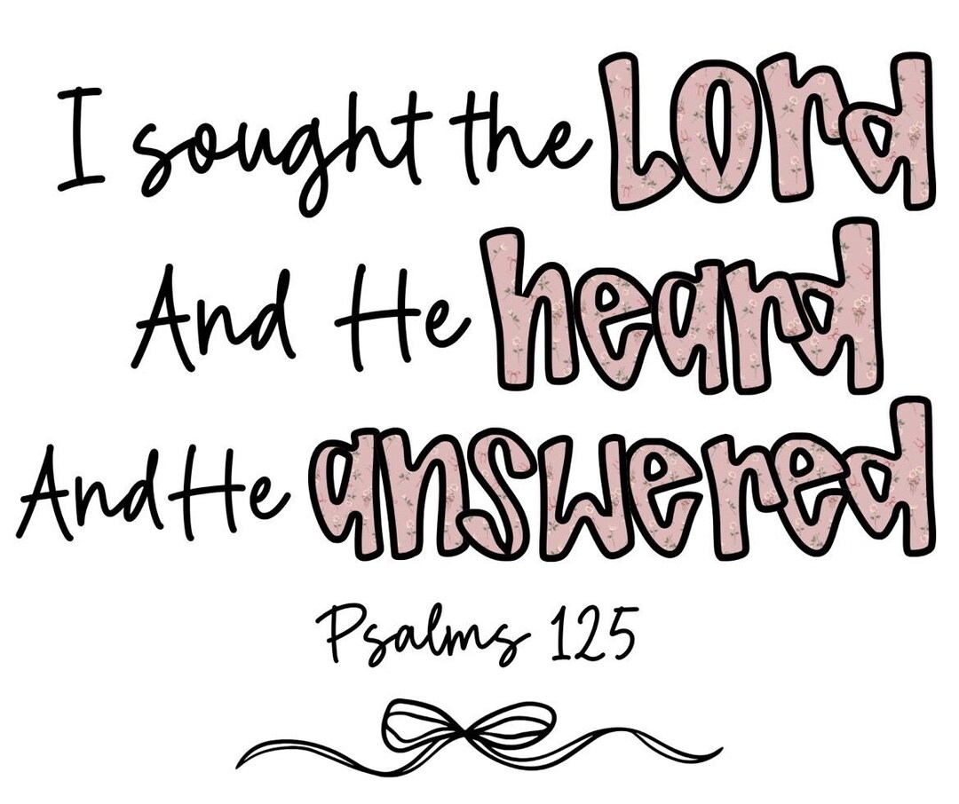 I Sought the Lord PNG: Christian Scripture Art (digital Downloadable ...