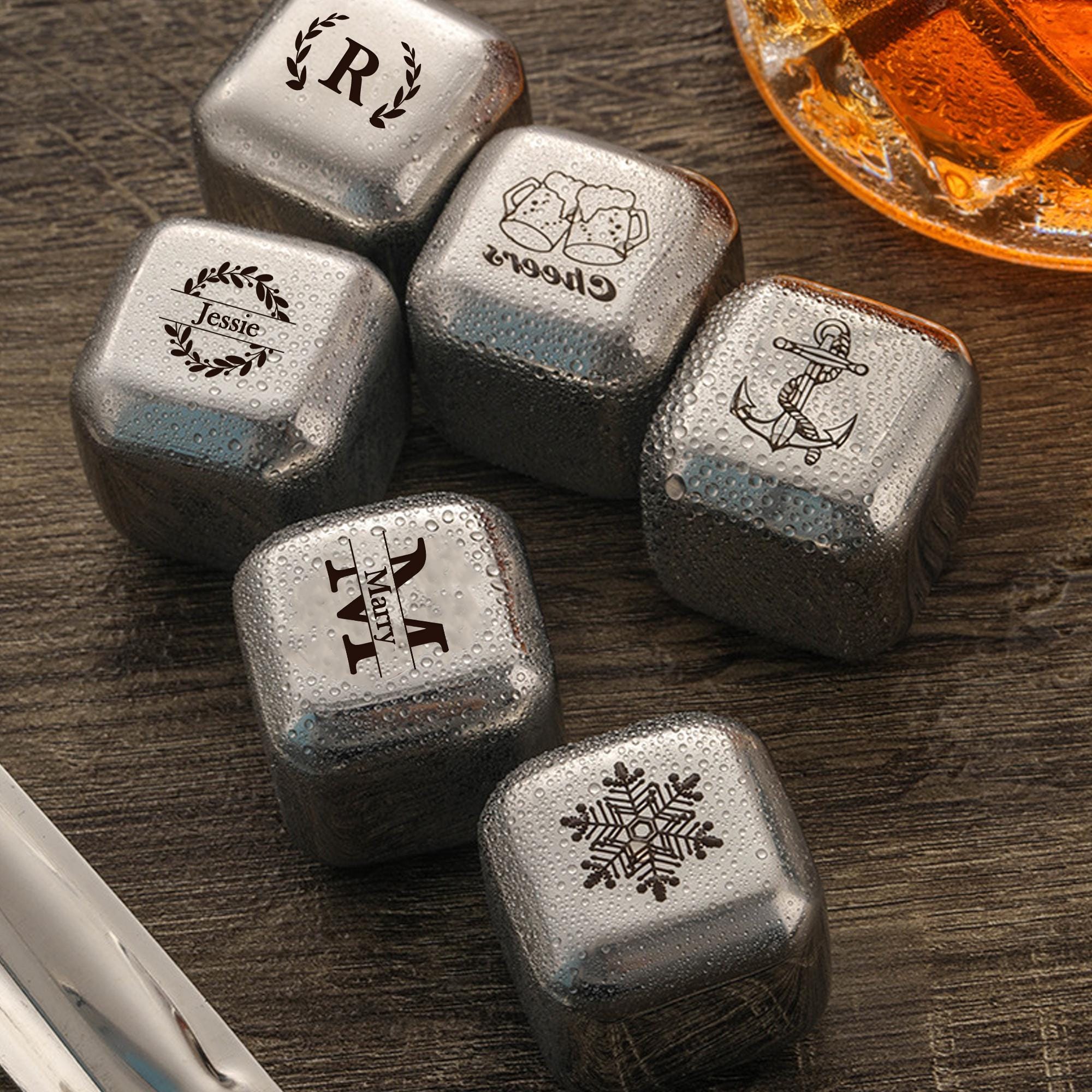 Custom Initials Whiskey Chilling Stones,metal Ice Cubes,personalized ...