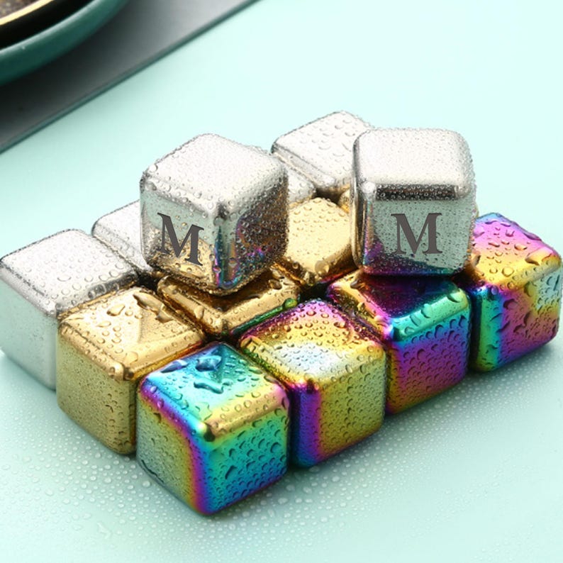 Custom Initials Whiskey Chilling Stones,metal Ice Cubes,personalized ...
