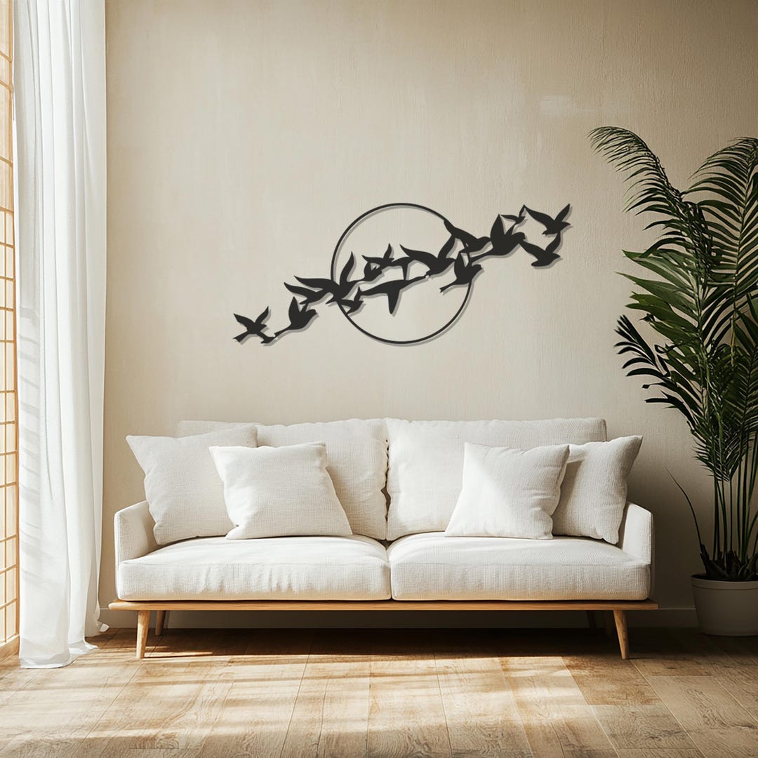 Metal Birds Wall Art, Flying Birds Decor, Nature-inspired Wall Hanging ...