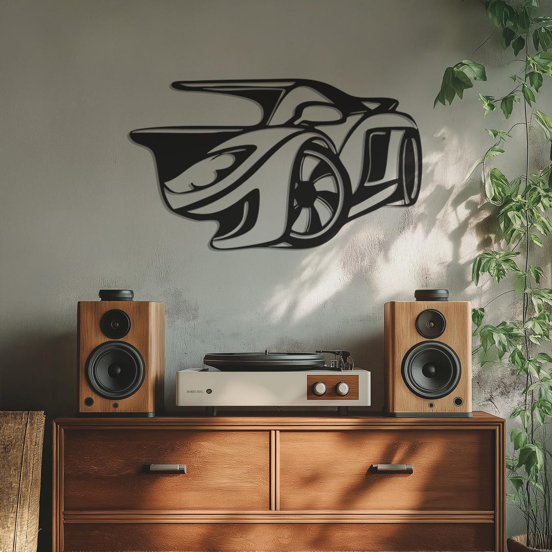 Sports Car Metal Wall Art, Modern Supercar Wall Decor for Man Cave ...