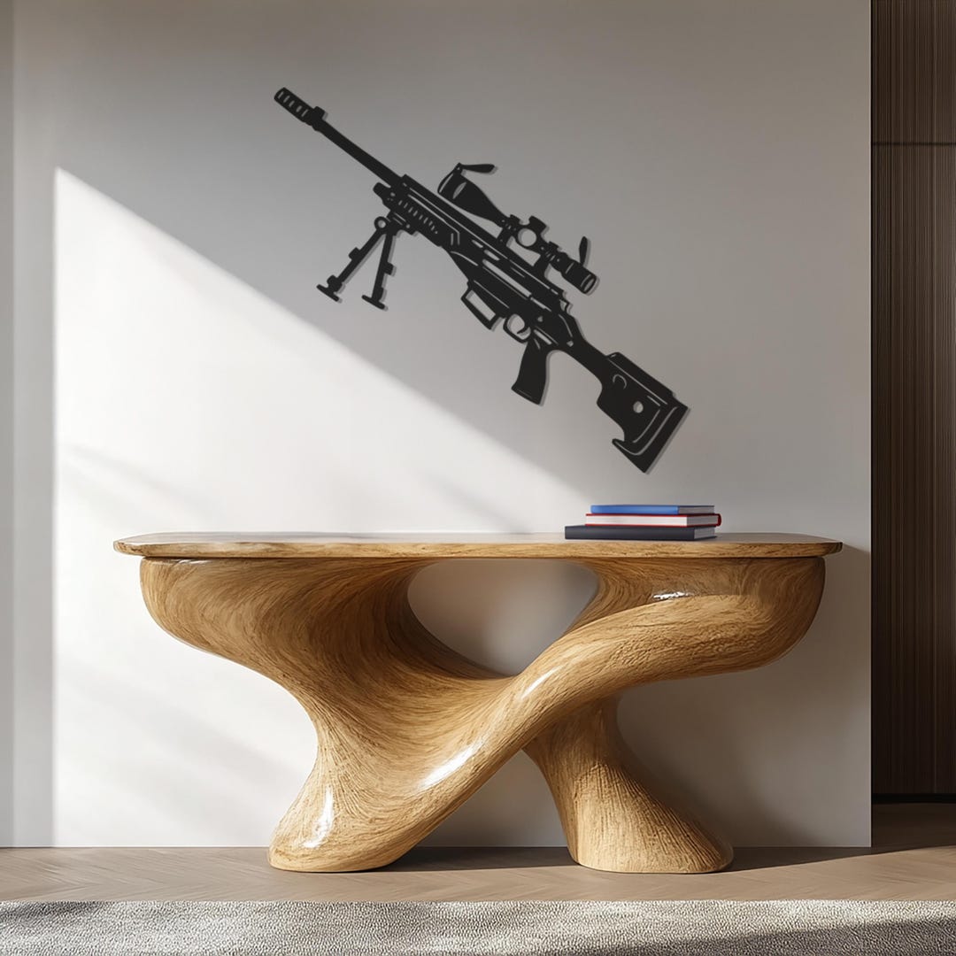 Sniper Rifle Metal Wall Decor, Military Sniper Art, Precision Weapon ...