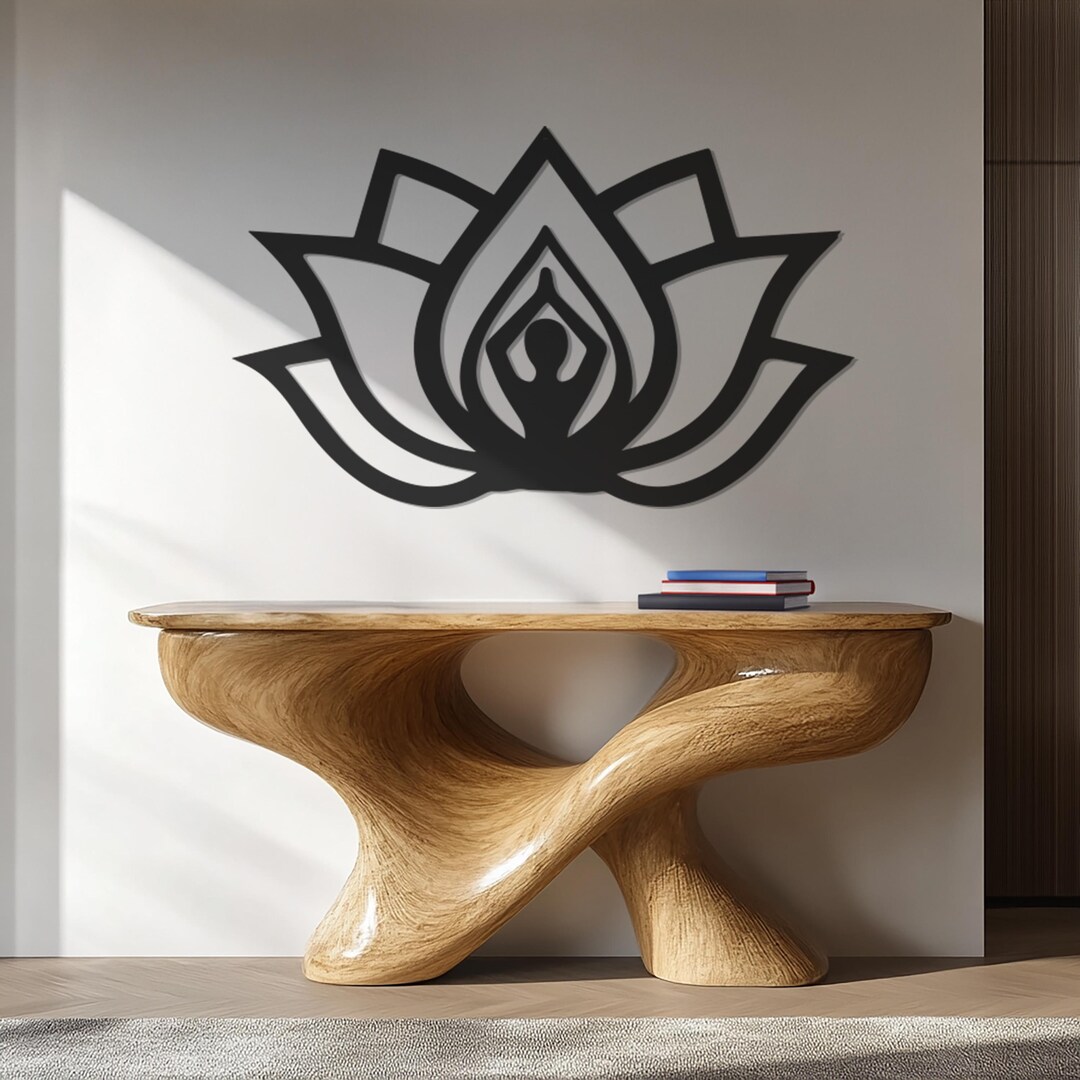 Lotus Meditation Metal Wall Art, Modern and Elegant Yoga Decor, Perfect ...
