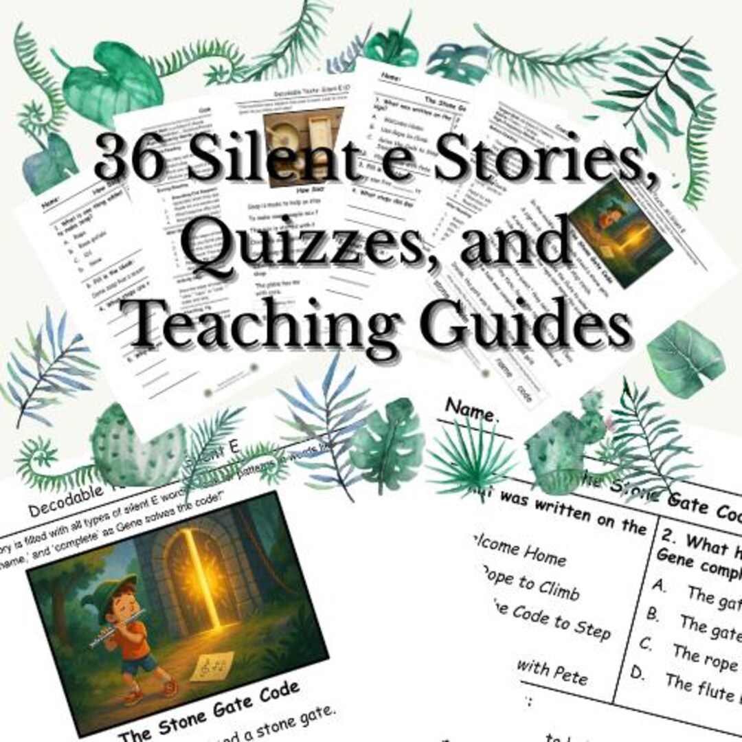 Silent E Decodable Stories: Long Vowel Phonics, Quizzes & Teaching ...