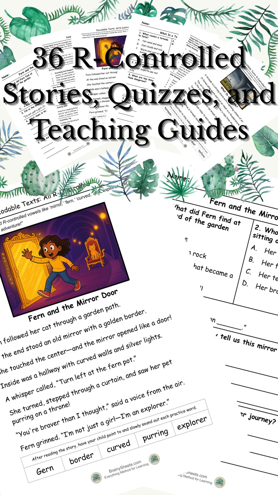 R-controlled Vowels Decodable Stories With Quizzes (PDF Download) - SOR ...