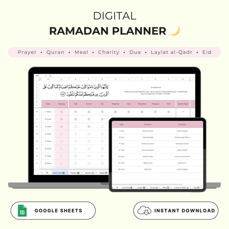 Ramadan Planner Sheet - Etsy