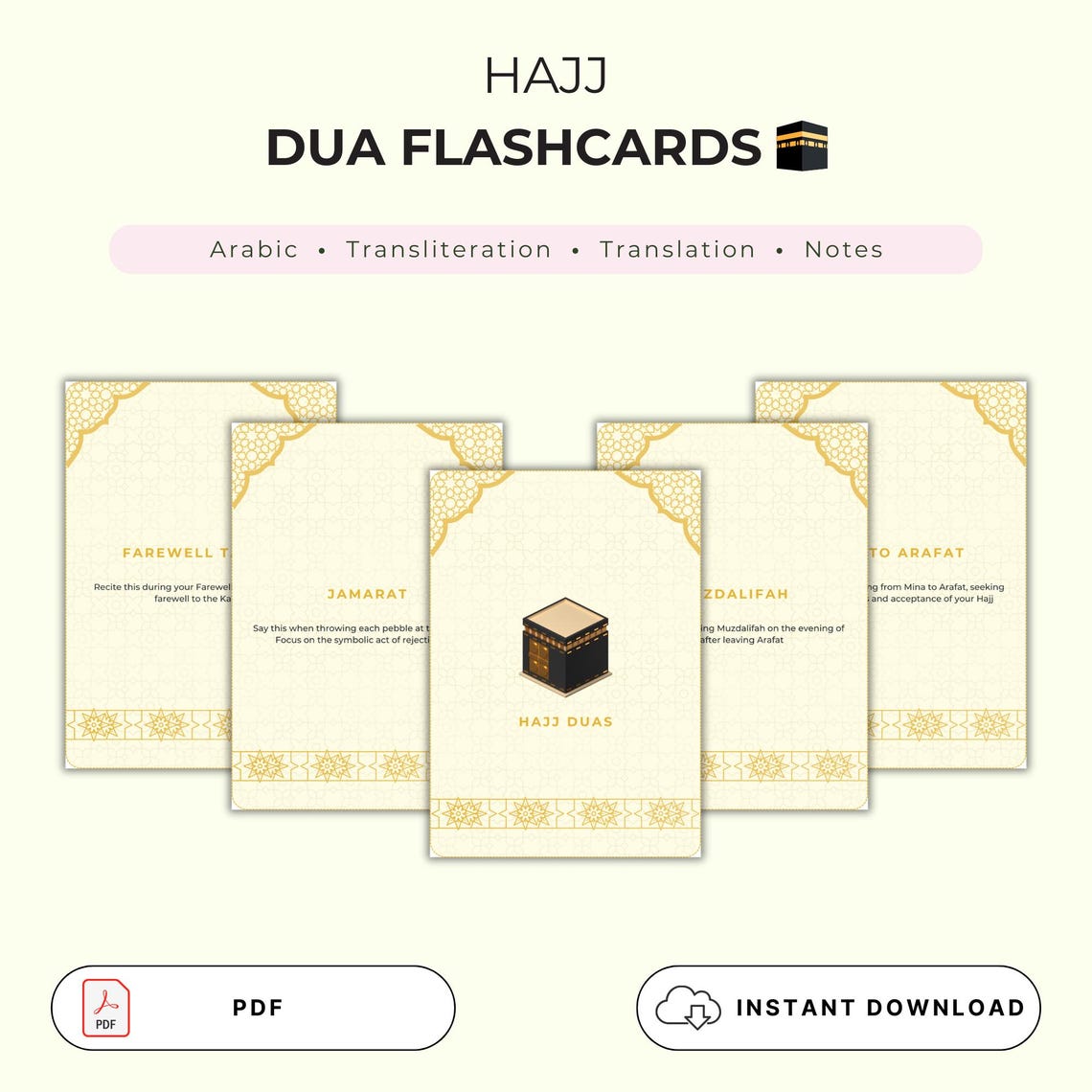 Hajj Dua Cards | Hajj Cards | Printable Hajj Dua Cards | PDF Hajj ...