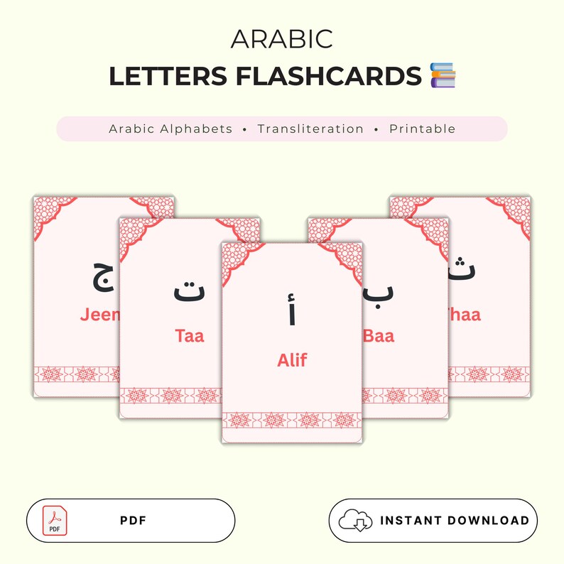 Arabic Alphabet Flashcards | Printable Arabic Letters PDF | Islamic ...