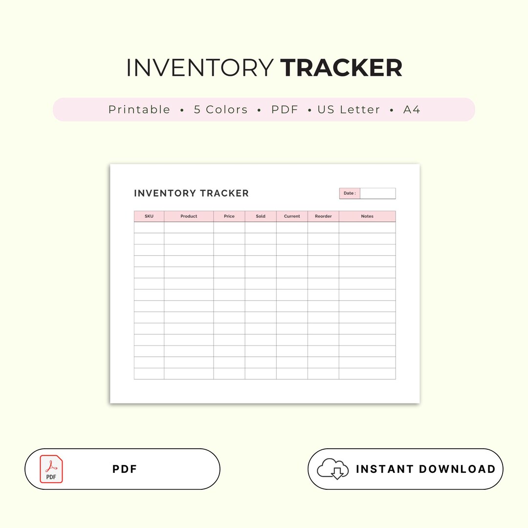 Printable Inventory Tracker | Inventory Template | Inventory List ...