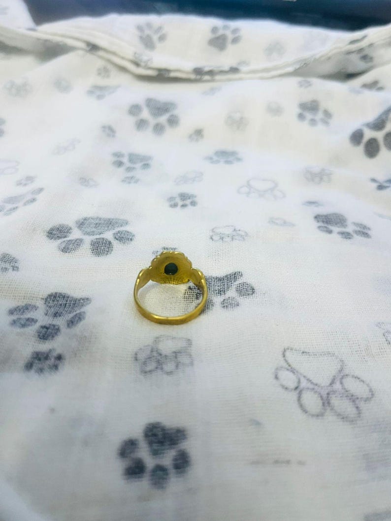 Gold Plated Brass Turquoise Inlay Ring, Delicate Stacking Wedding ...