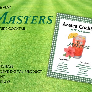 Azalea Cocktail Recipe Printable: Masters Party Bar Sign (PDF) - Etsy