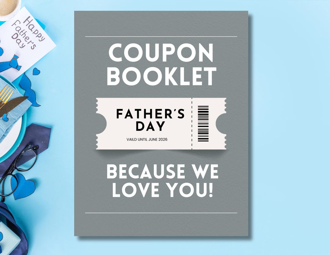 Printable Father’s Day Coupon Book | Fun & Personalized Gift for Dad ...