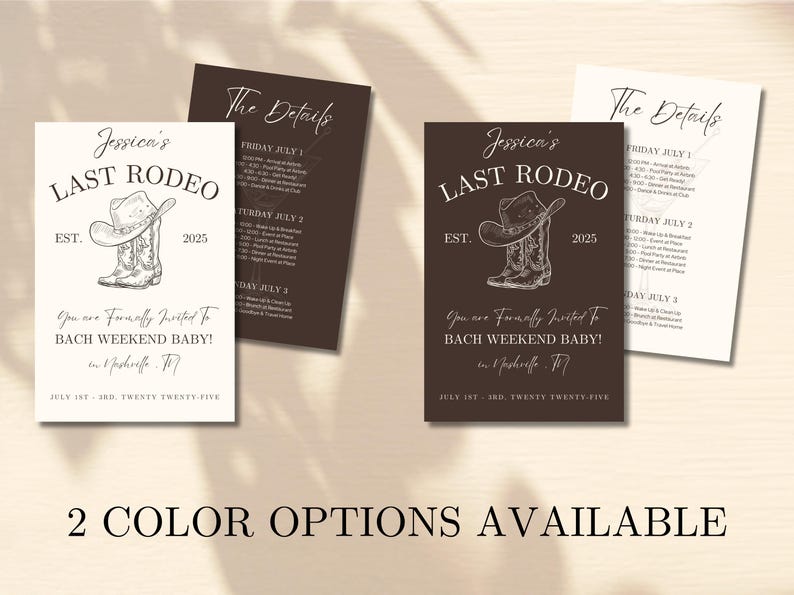 Last Rodeo Bachelorette Invitation: Western Cowgirl Theme (editable ...