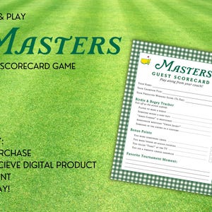 Masters Scorecard Printable | Guest Watch Party Game | Golf Party Game ...