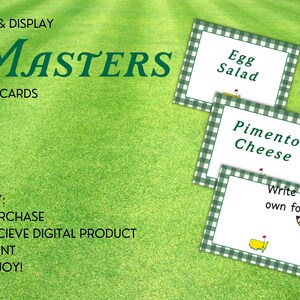 Masters Food Tent Cards: Golf Party Buffet Labels (printable) - Etsy