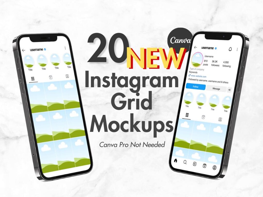 New Instagram Grid Layout Mockup | Editable Canva Template for Feed ...