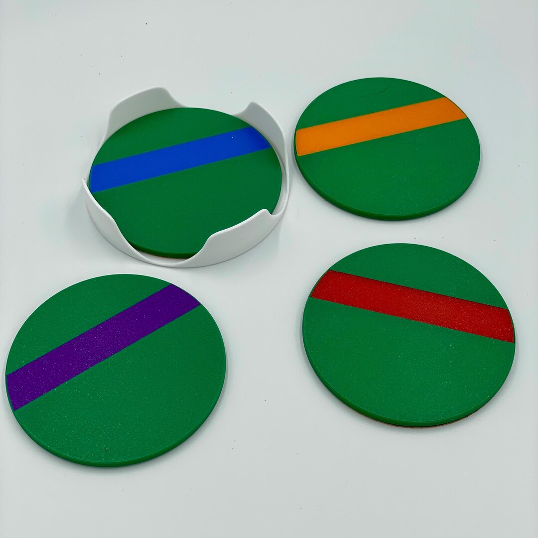 Ninja Turtles Inspired Modern Design Coaster + Fridge Magnets - Etsy