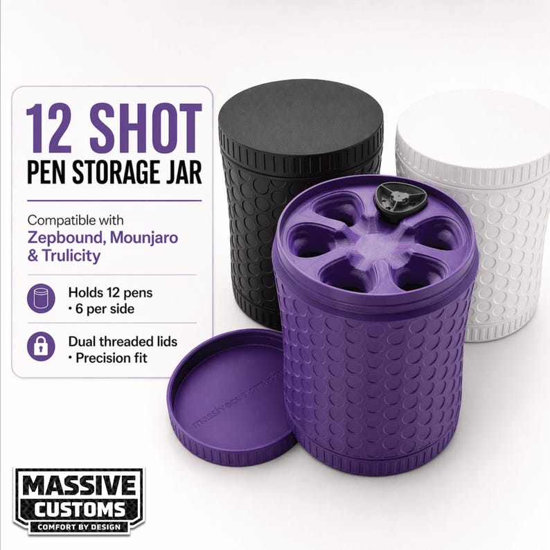 12 Pen Injection Fridge Organizer - 3 Month Supply Holder - Compatible ...