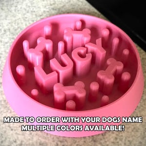 Personalized Slow Feeder Dog Bowl – Multiple Sizes, Multiple Colors ...