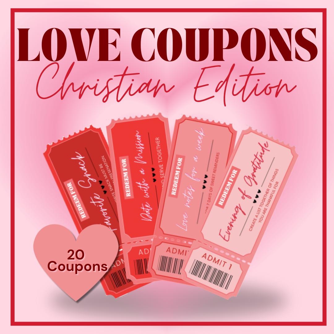 Christian Love Coupons – 20 Printable Coupons | Easy Valentine's Gift ...