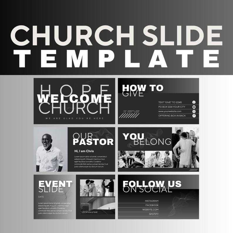 Church Slide Template | Customizable | Animated | Service Slides | Easy to Use - Etsy