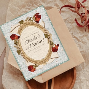 Victorian-inspired Wedding Invitation Template, Vintage Floral Wedding ...