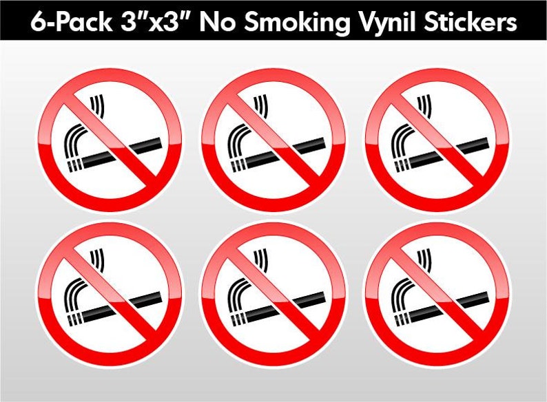 No Smoking Vinyl Stickers - Etsy