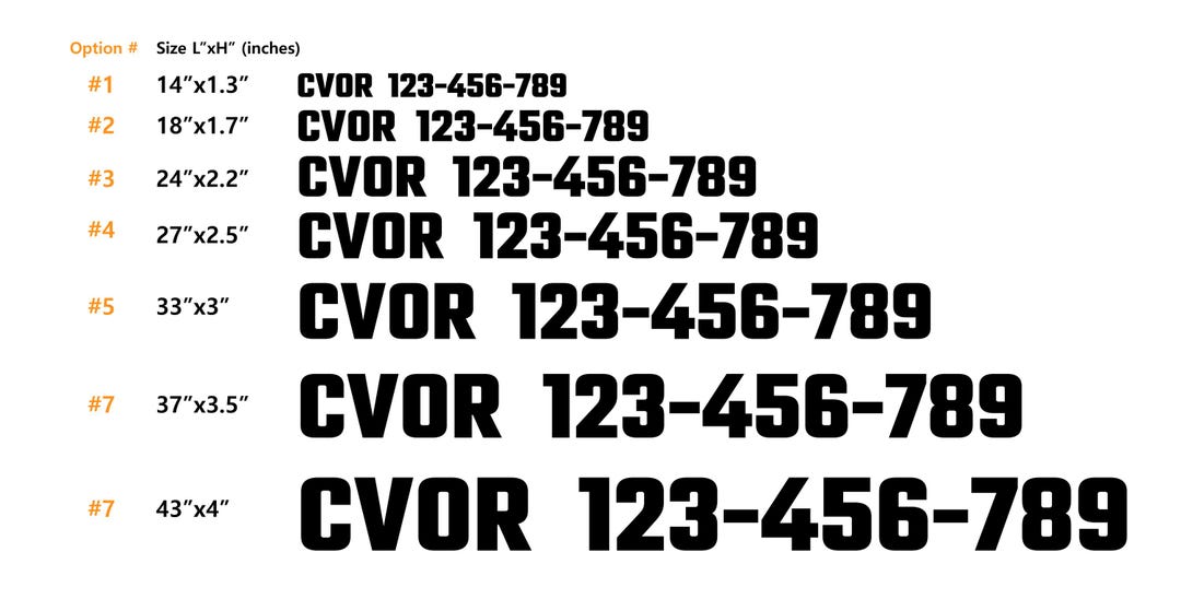 Ontario CVOR Number Decals for Commercial Vehicles (MTO Compliant) CVOR ...