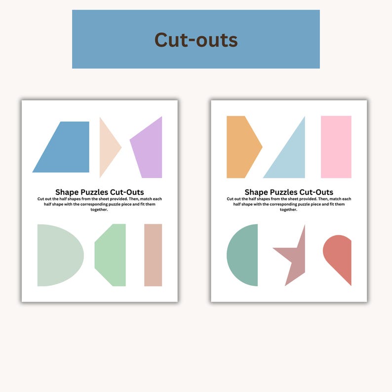 Shape Matching Game, Match Shape Activity, Toddler Sort and Match ...