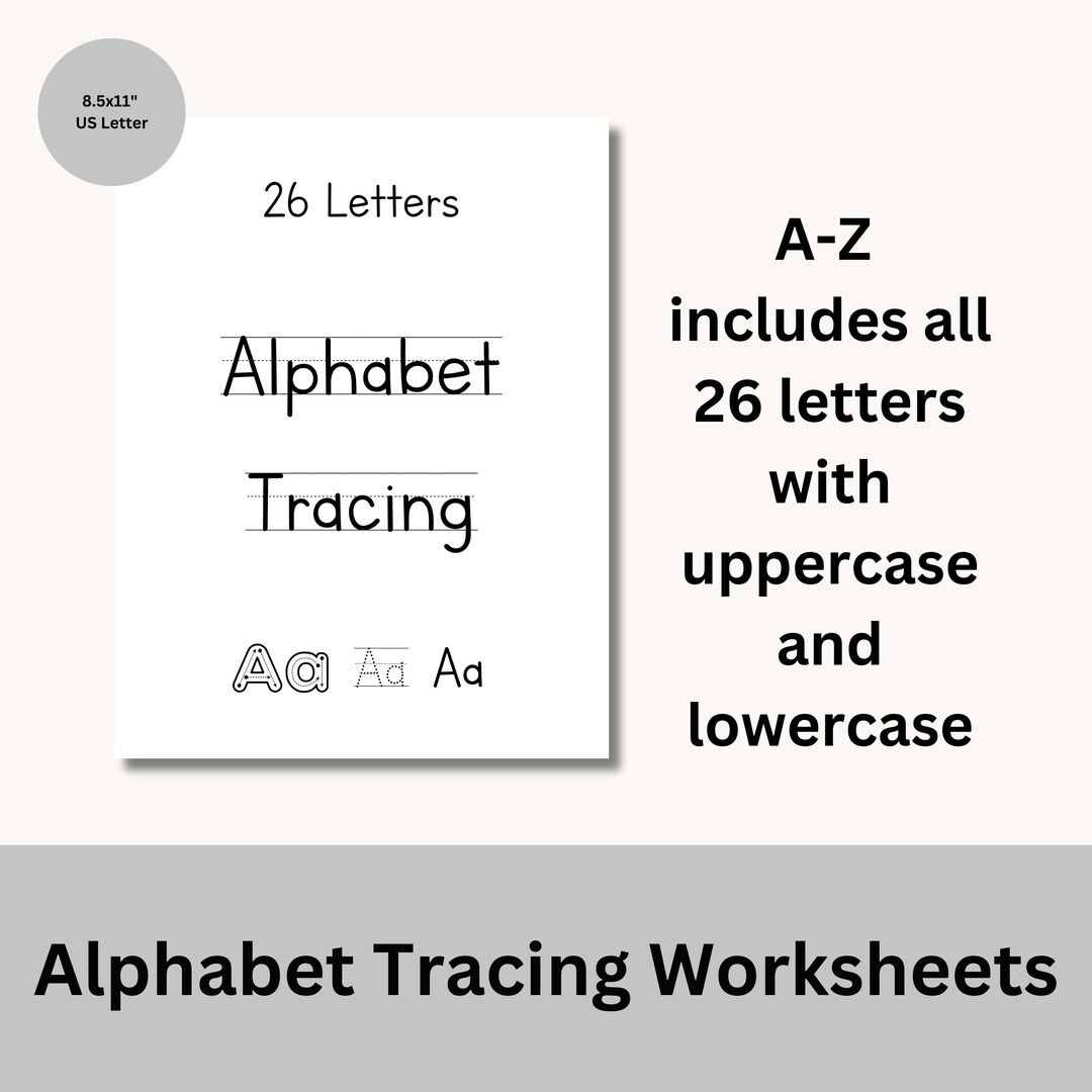 Alphabet Tracing Sheet A-z Letter Tracing Worksheet Alphabet ...