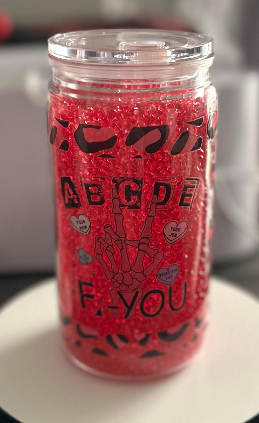 Diamond Snow Globe Tumbler, Tumbler, Iced Coffee, Cold Drink Cups,pink ...