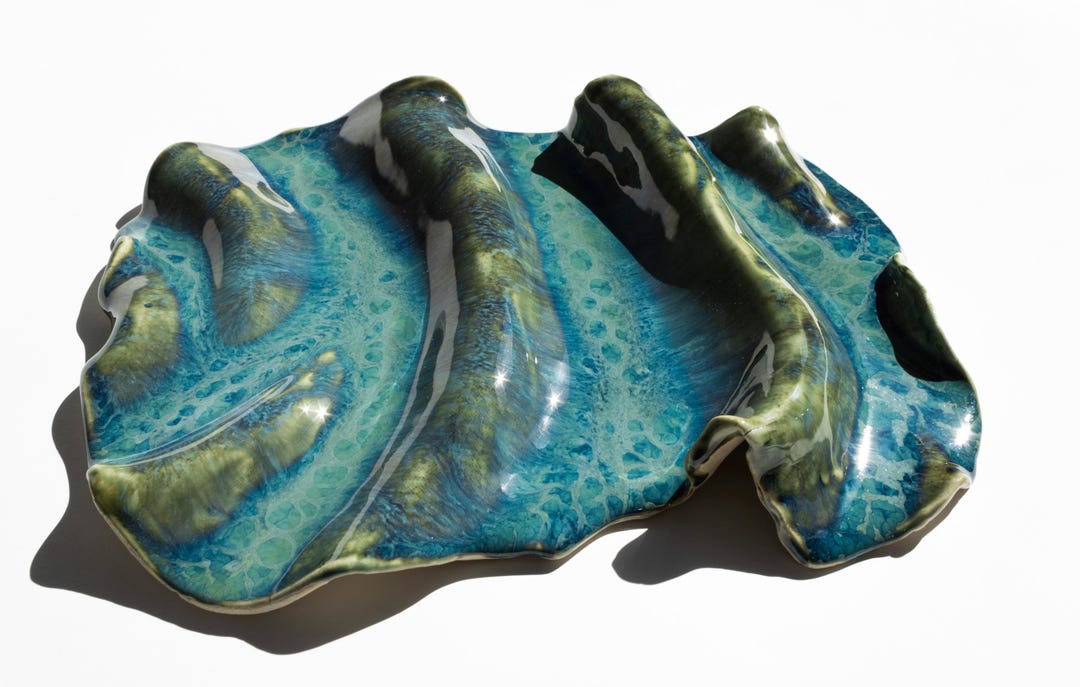 Porcelain Ceramics Wave Platter - Etsy