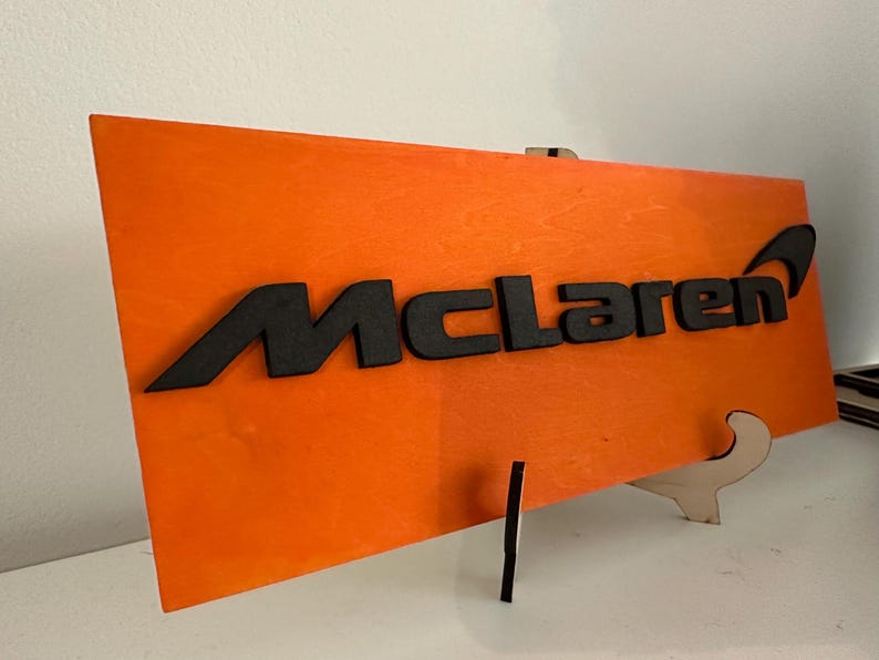 Mclaren Inspired Wooden Wall Art - Laser Cut Logo Sign - Handmade ...