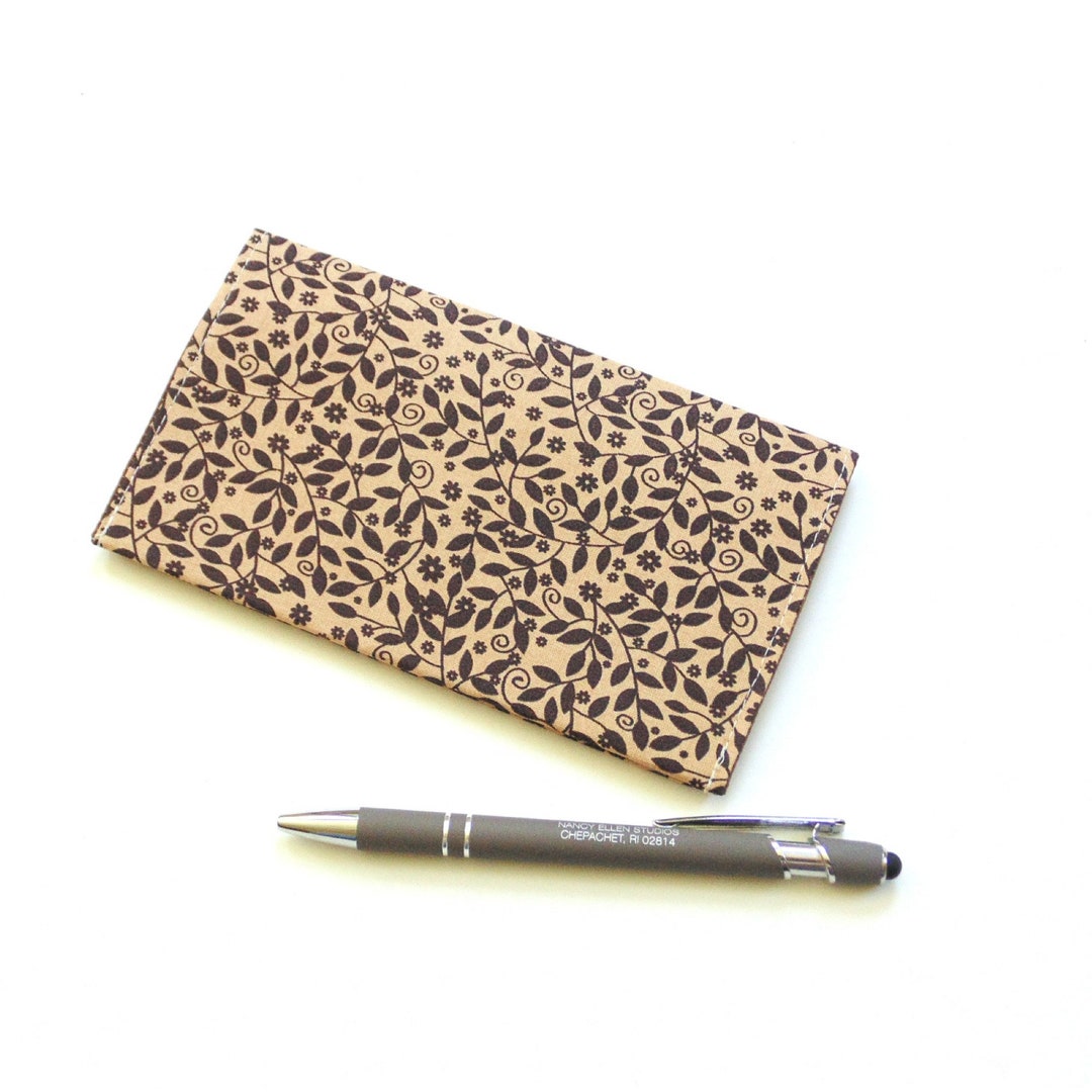 Fabric Checkbook Cover With Two Pockets, Duplicate Checks and Register ...