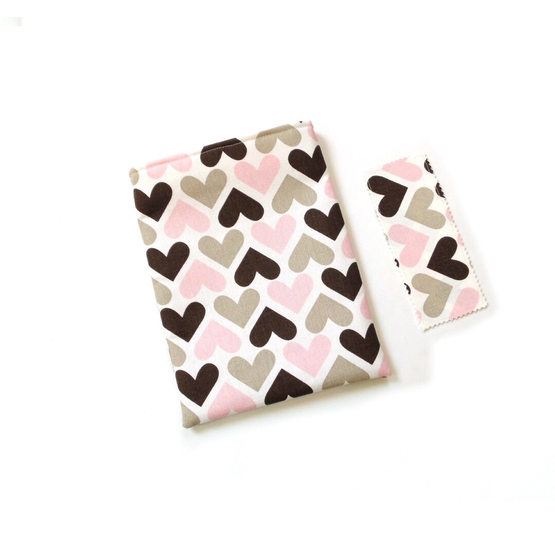 Padded Paperback Book Sleeve Protector, Matching Bookmark, Pink Heart ...