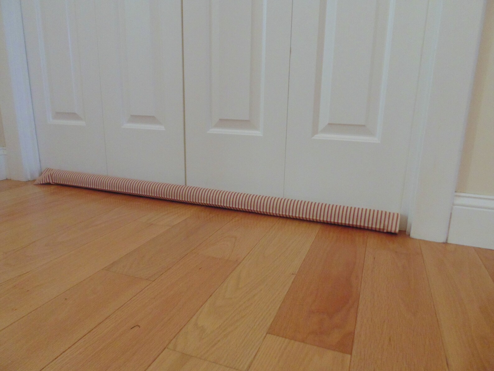 Door Snake Unfilled Draft Blocker Red Cream Ticking Stripe - Etsy