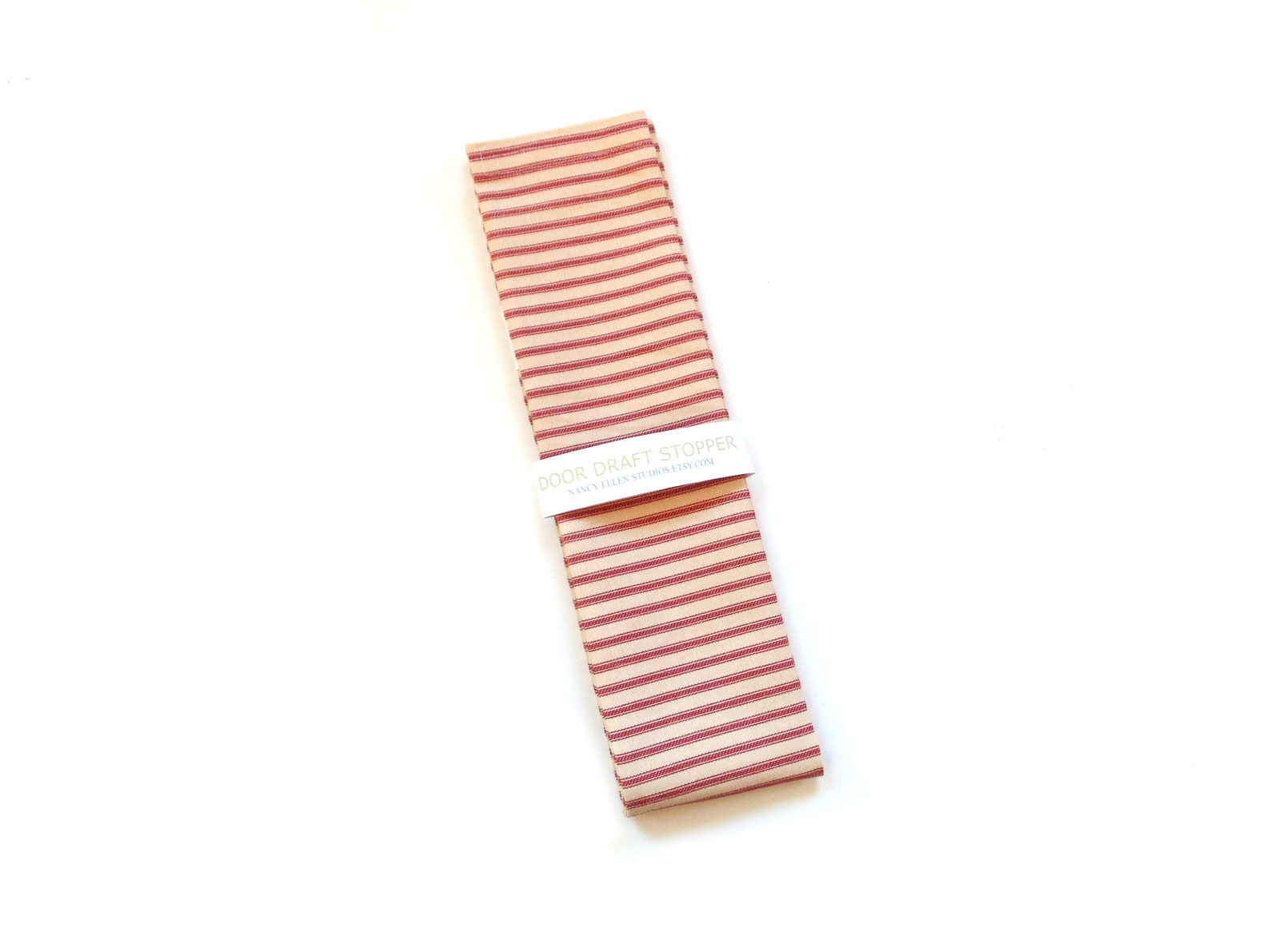 Door Snake Unfilled Draft Blocker Red Cream Ticking Stripe - Etsy