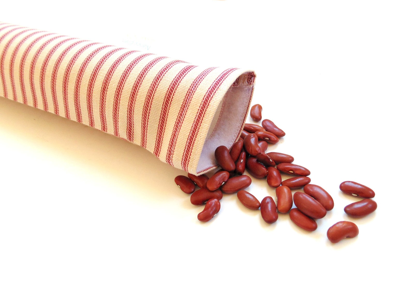 Door Snake Unfilled Draft Blocker Red Cream Ticking Stripe - Etsy