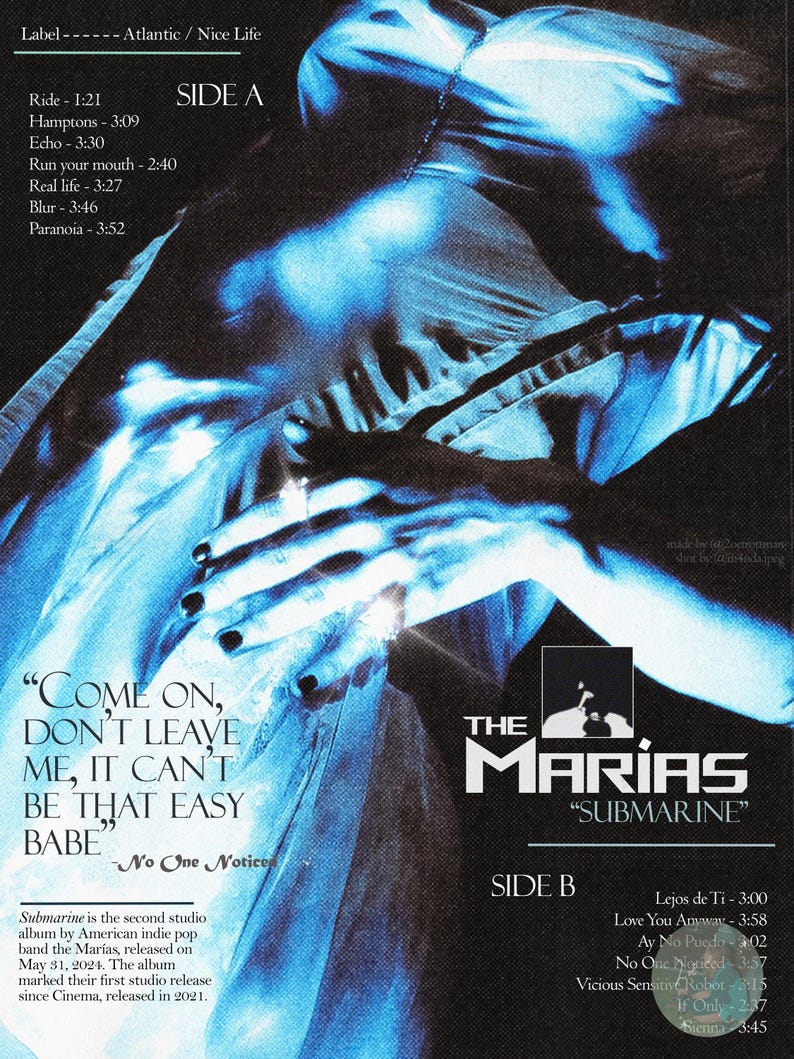The Marias Digital Download Music Poster Design / Room Decor / Wall Art ...
